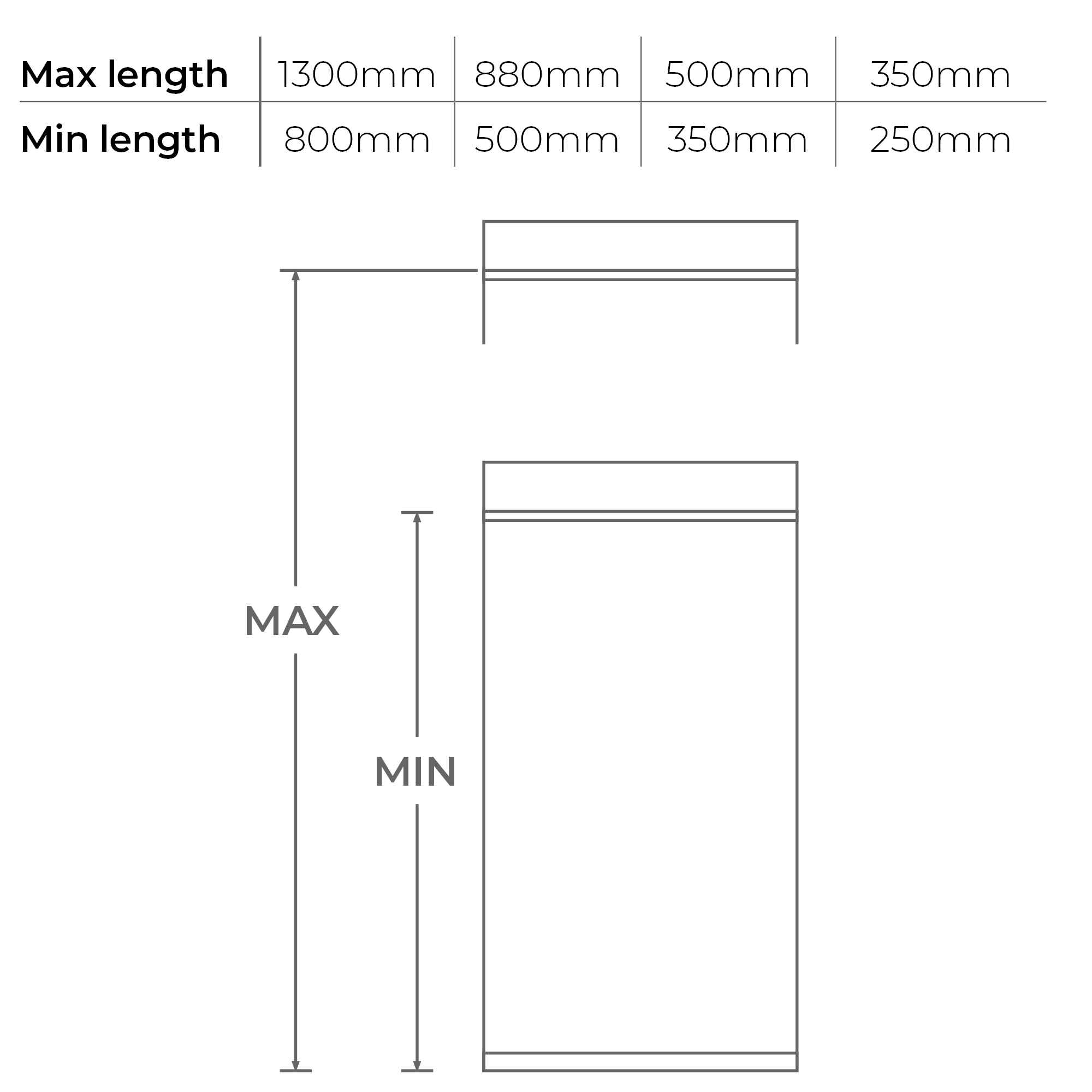 Adjustable Pipe 250-350mm - Ø 125 - BLACK